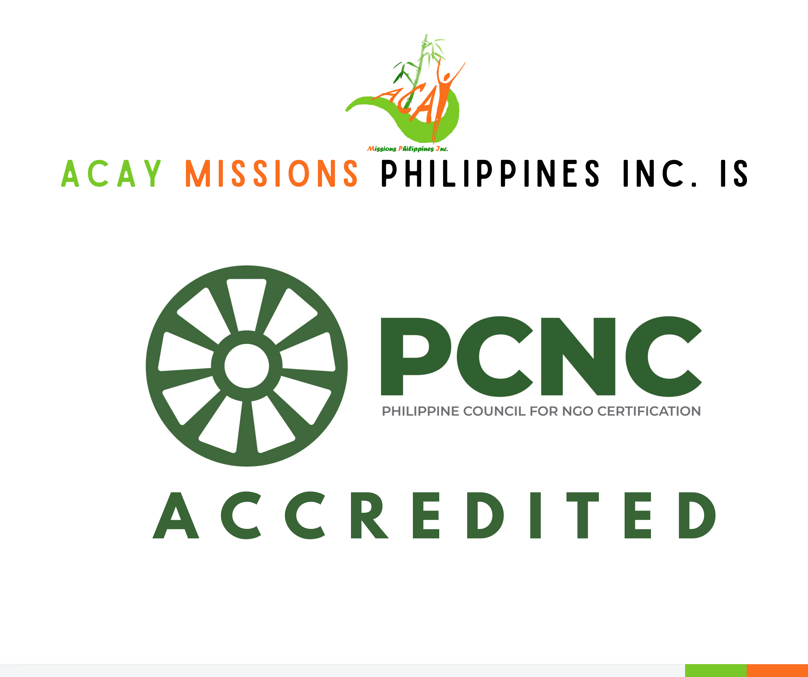 PCNC has certified ACAY Missions Philippines - ACAY Missions ...